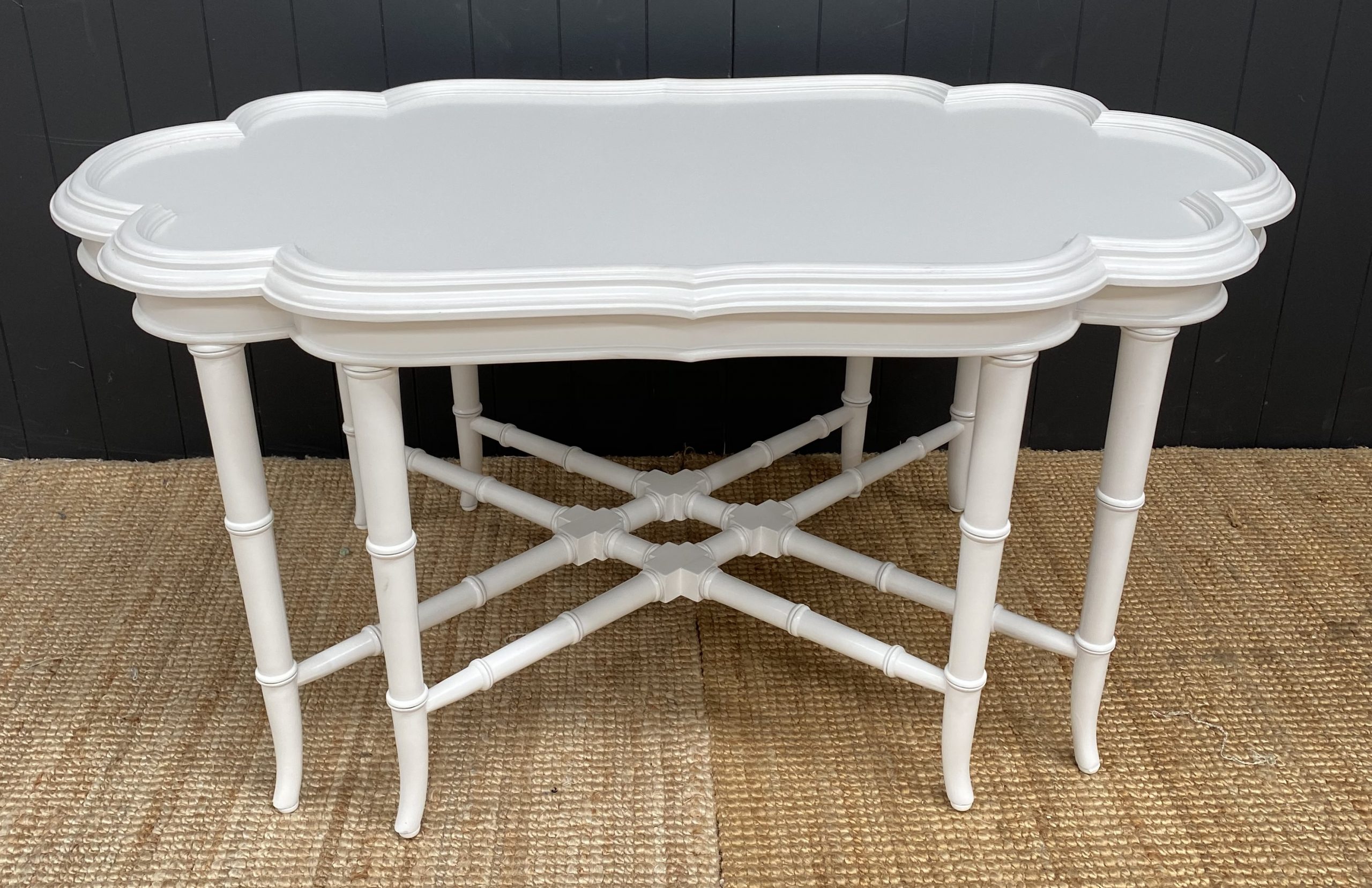 Faux Bamboo Coffee Table – White – Manor House Collection